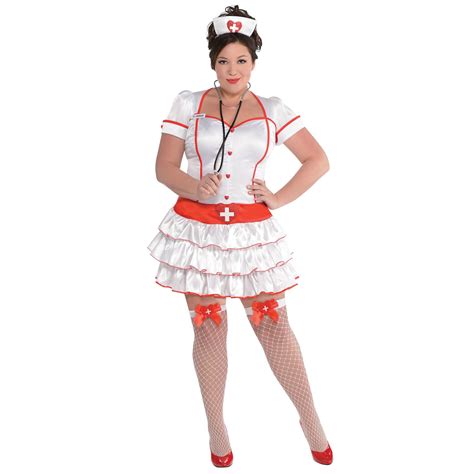 Ladies Nurse Iv Sexy White Red Doctor Role Play Fancy Dress Costume