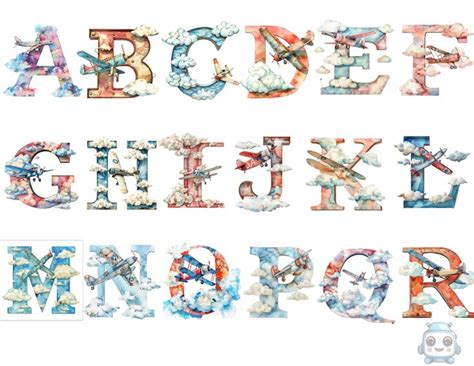 Watercolor Plane Alphabet Clipart Plane Letters Png Transparent Background High Quality