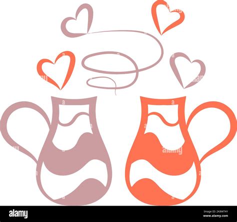 Mug Hearts Vector Stock Vector Images Alamy