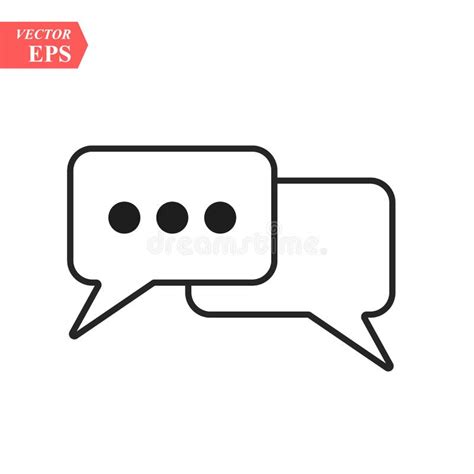Outline Chat Icon Isolated On Grey Background Line Dialogue Pictogram Speech Bubble Symbol For
