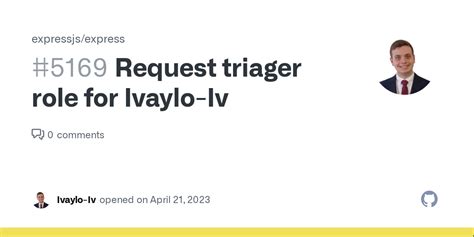 Request Triager Role For Ivaylo Iv Issue 5169 Expressjs Express