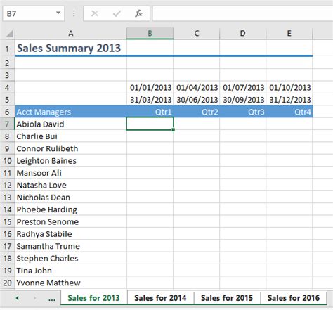 Microsoft Excel Group Sheet Technique Combined With Sumifs Function Data Analytics