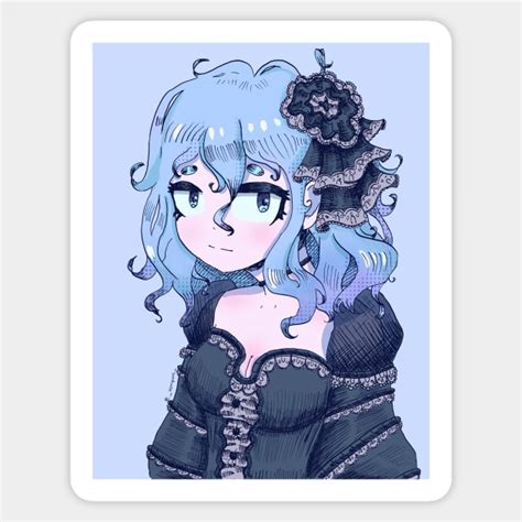 Blue Goth Girl Anime Girl Sticker Teepublic