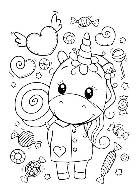 Раскраски единорожки милые и красивые (Много фото!) - drawpics.ru