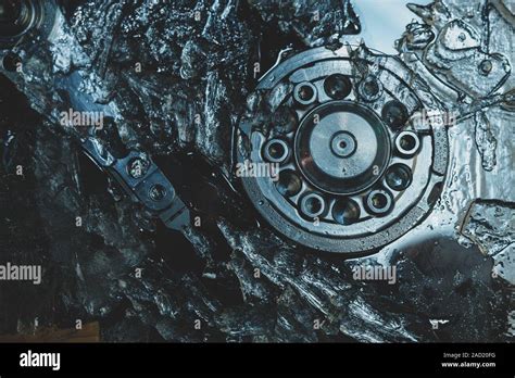 Beautiful Open Detail Frozen Hard Disk Background Concept Protection Information Or Save Usser