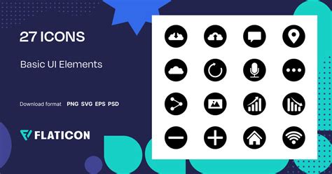 Basic UI Elements Icon Pack Glyph SVG Icons