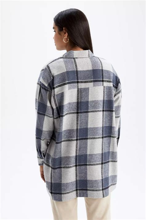 Buy Defacto Relax Fit Flanel Plaid Long Sleeve Shirt Online Zalora