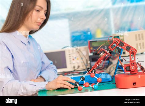 Babe Girl In Robotics Class Stock Photo Alamy