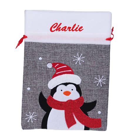 Pochette cadeau de Noël grise personnalisée Décoration de Noël