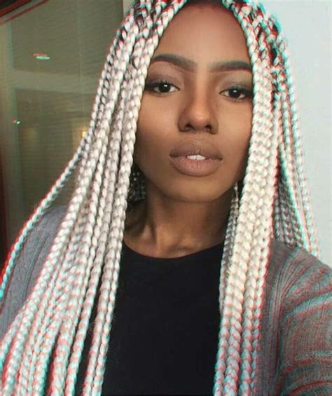 Gottin Hair Box Braids Crochet Hair 6 Packs 24 Inch White Ombre Small