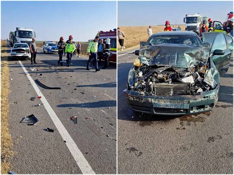 UPDATE FOTO VIDEO Coliziune între două autoturisme pe o șosea din Olt