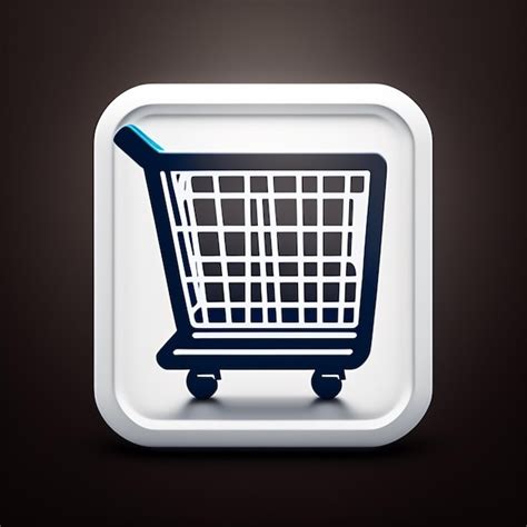 Un ícono De Carrito De Compras Con Un Fondo Cuadrado Blanco Foto Gratis