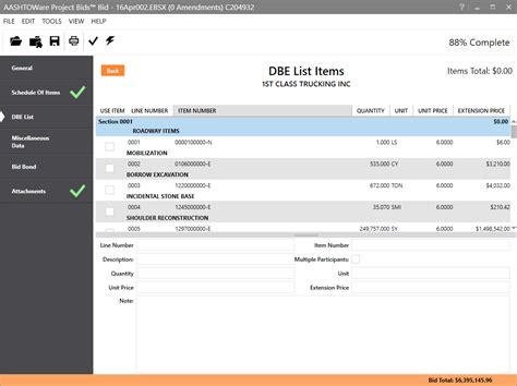 Bidx Aashtoware Project Bids Best Practices Dbe List Tab Infotech