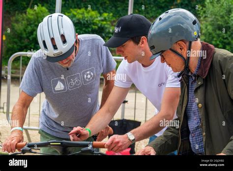 London United Kingdom Aug 15 2021 The Cyclists With Helmets