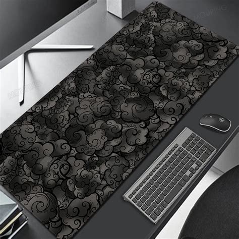 Japan Clouds Alfombrilla De Rat N Negra Para Juegos Alfombrilla Grande Para Ordenador Port Til