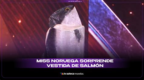 Miss Noruega Sorprende Vestida De ¡salmón