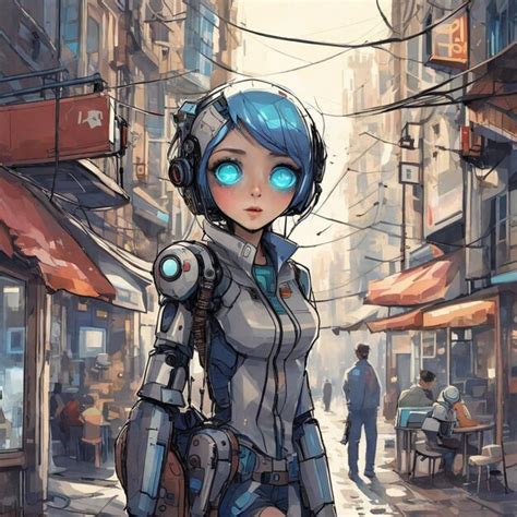 Premium Photo Robot Cute Girl