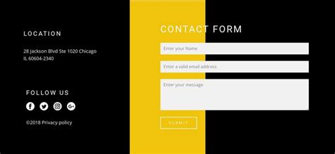 contacts and contact form html code example by nicepage