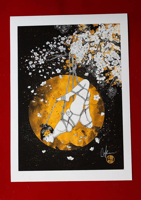 Full Moon Shibari Fine Art Print Fine Art Paper Of 210gr Etsy