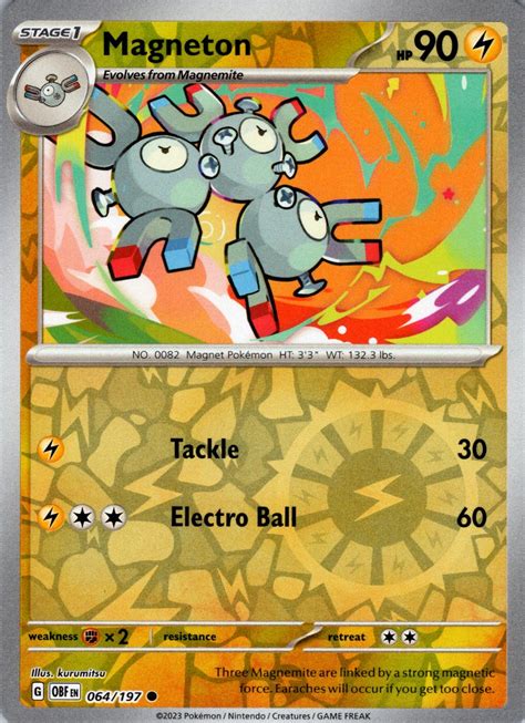 Magneton Reverse Holo 64 Prices Pokemon Obsidian Flames Pokemon