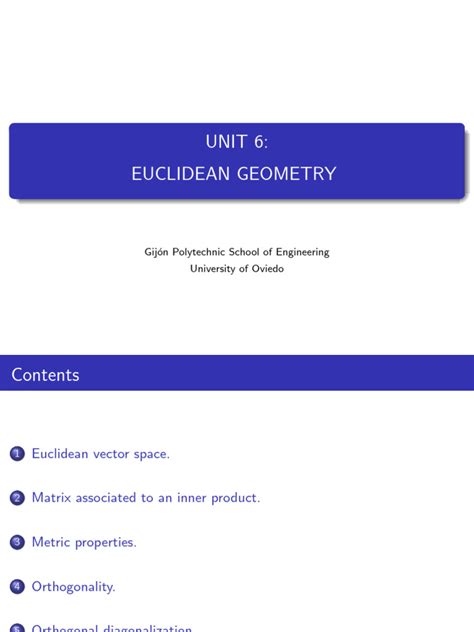 Unit6euclideansp Pdf Linear Subspace Euclidean Space