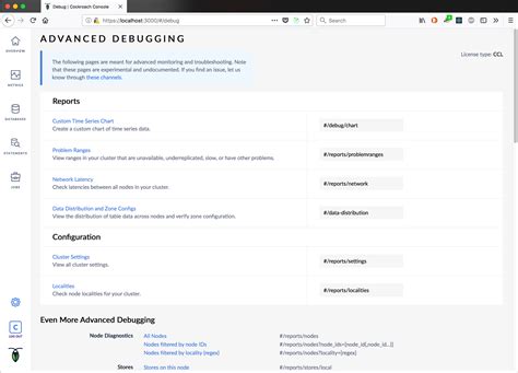 Ui Surface Debug Pages For Users · Issue 20690 · Cockroachdb