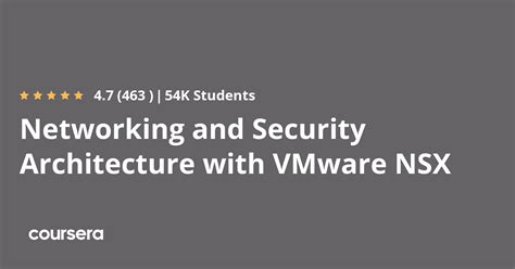 Networking And Security Architecture With Vmware Nsx Coursera