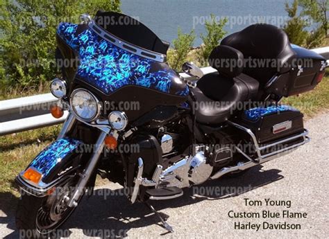 Harley Davidson Bagger Blue Flame Vinyl Wrap Ultra Classic