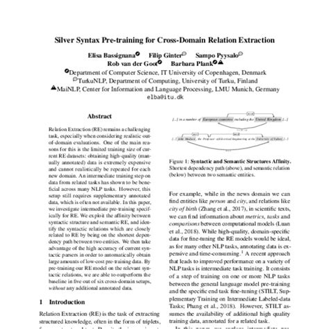 Silver Syntax Pre Training For Cross Domain Relation Extraction Acl