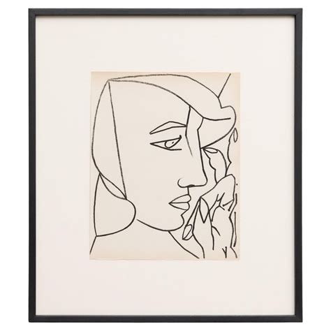 Enhanced Lithograph Original Drawing Of Paloma Picasso By Francoise