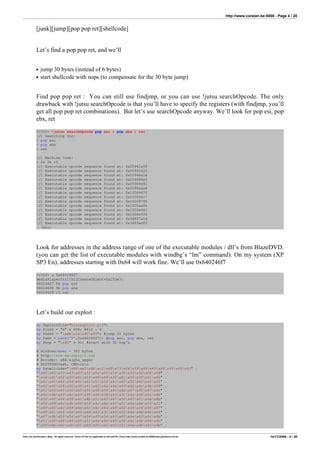 Exploit Writing Tutorial Part 5 How Debugger Modules Plugins Can Speed