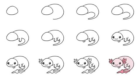How To Draw An Axolotl Step By Step Hand Of Art Drawings Axolotl Axolotl Cute