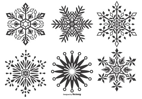 Vector Snowflake Shapes Collection Download Free Vector Art Stock