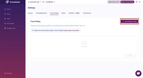Polling Profiles Tracetest Docs
