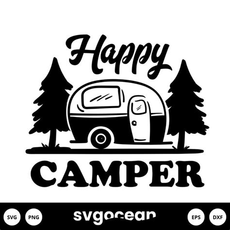 Happy Camper Svg Vector For Instant Download Svg Ocean — Svgocean