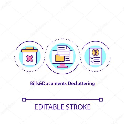 Facturas Y Documentos Icono Concepto Decluttering Centraliza Tus
