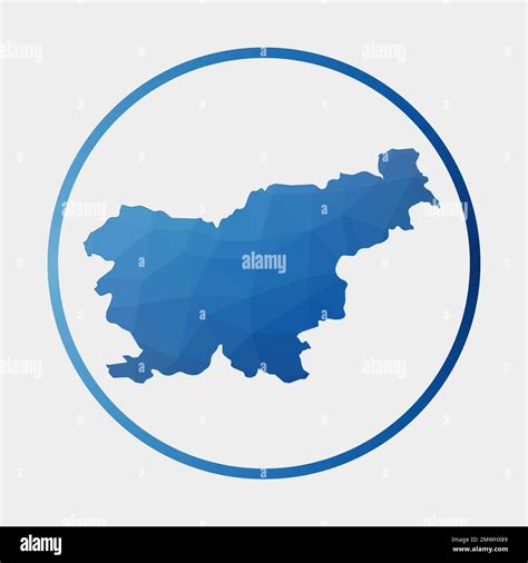 Slovenia Icon Polygonal Map Of The Country In Gradient Ring Round Low