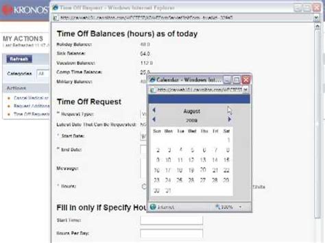 Entering A Time Off Request In Kronos YouTube