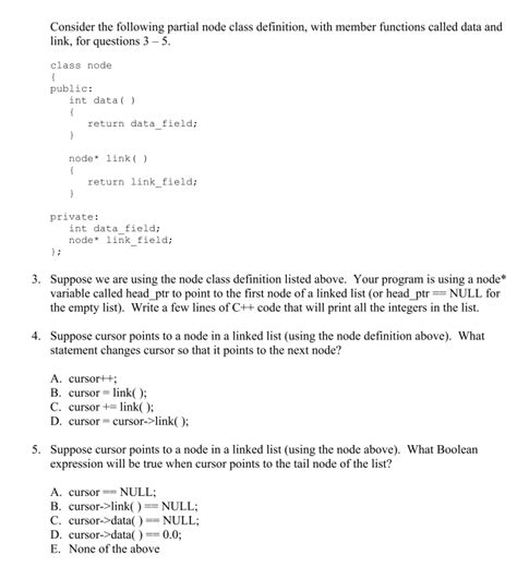 Solved Consider The Following Partial Node Class Definition