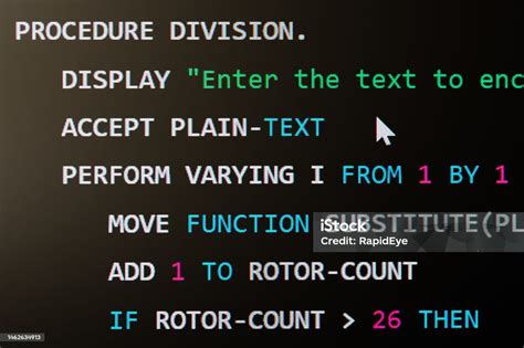 Old School Snippet Of Computer Code In The Longobsolete Cobol