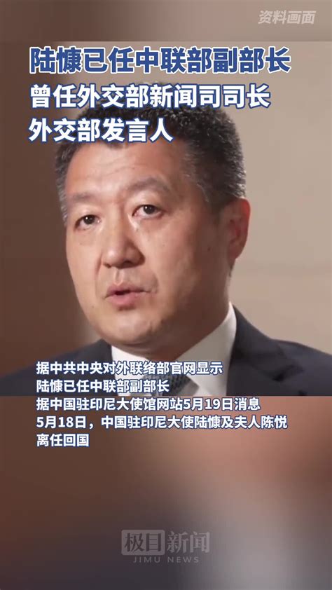 陆慷已任中联部副部长