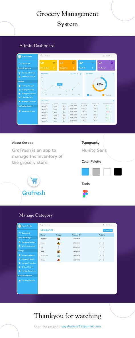 Grocery Management System Behance