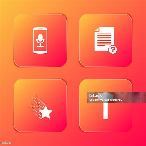 Set Mobile Recording Unknown Document Falling Star And Hammer Icon