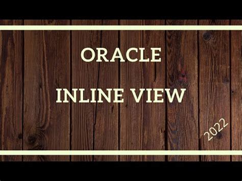Oracle Real Time Scenario Interview Q A Inline View Youtube