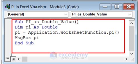How To Use Piπ In Excel Vba 4 Easy Examples Exceldemy