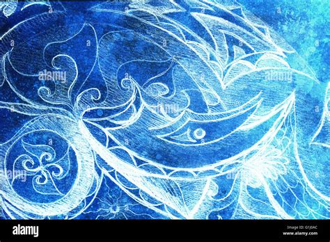 Ornamental Filigran Drawing With Frozen Winter Time Feelingt Spiral