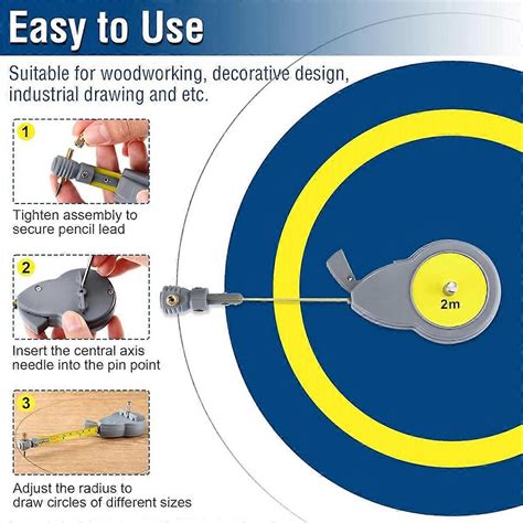 Rotape Tape Measure Compass With 10 Pencil Leadsmeasure Beam Compass