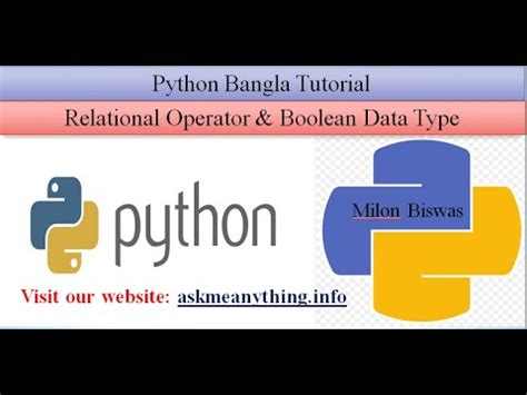 Python Bangla Tutorial Relational Operator Boolean Data Type YouTube