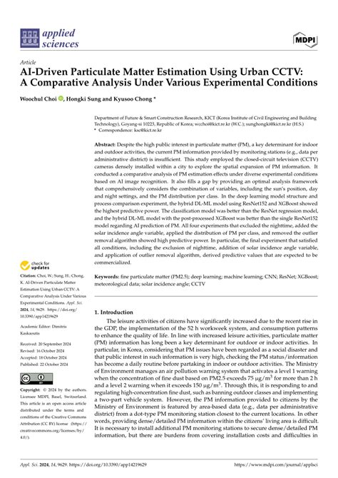 Pdf Ai Driven Particulate Matter Estimation Using Urban Cctv A Comparative Analysis Under