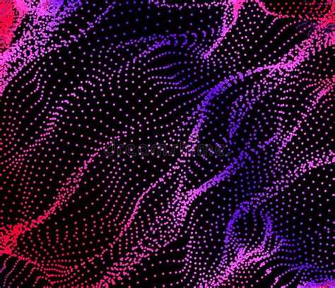 dot wave from nodes background 3d sea flow array stock illustration